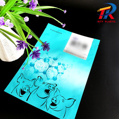 China BOPP/VmPET/PE 3 sides sealing plastic bag printing laminate packaging bag for feeds supplier
