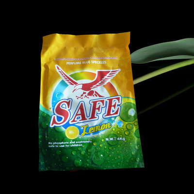 6 colors Printing plastic bag 4kgs laundry detergent pack 120 mic PA/PE washing powder bag supplier