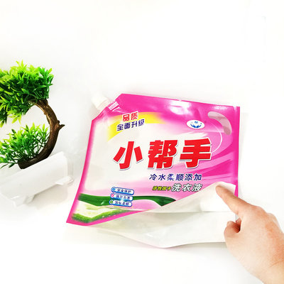 200 mic Laundry liquid packaging bag with spout stand up pouch supplier