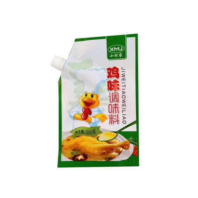 80mic food packaging bag PA/PE  plastic bag with spout Stand up pouch with bottom supplier