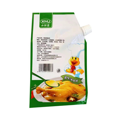 80mic food packaging bag PA/PE  plastic bag with spout Stand up pouch with bottom supplier