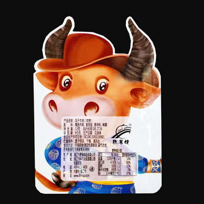 80mic food packaging bag PET/AL/PE  shaped bag meat snack irregular shape packaging bag supplier