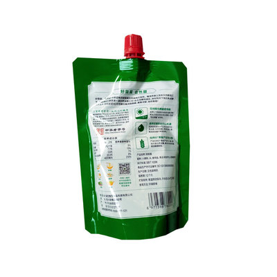 320g food packaging bag stand up pouch with spout sauce food PA/PE 100mic bag supplier
