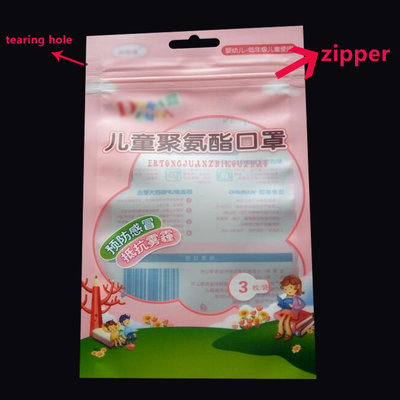 BOPP/PET/PE 100mic printing plastic bag Laminate bag with clear zipper hanging hole supplier