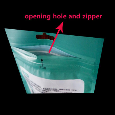 BOPP/PET/PE 100mic printing plastic bag Laminate bag with clear zipper hanging hole supplier