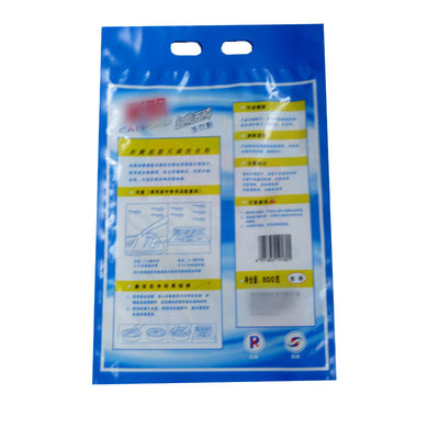 3-sides sealing plastic bag Printing washing powder packaging bag Anti-static bag with portable handle supplier