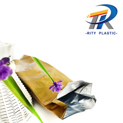 Aluminum foil plastic bag PET/AL/PE accordion pocket 80mic 3colors printing middle sealing bag supplier