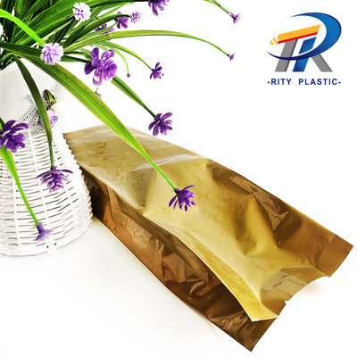 Aluminum foil plastic bag PET/AL/PE accordion pocket 80mic 3colors printing middle sealing bag supplier