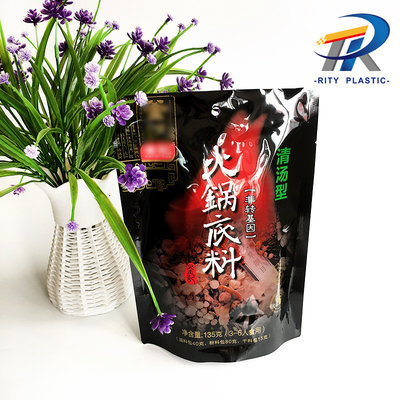 Printing liquid packaging bag good barrier performance leakproof Aluminum bottom plastic bag Stand up pouch for sauce supplier