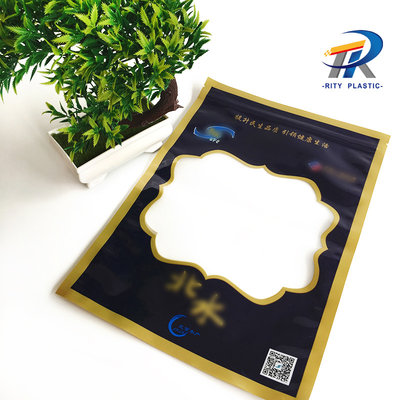3 sides sealing food plastic bag BOPP/PE Zipper transparent window laminate bag 100mic bag supplier