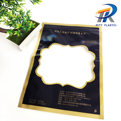 3 sides sealing food plastic bag BOPP/PE Zipper transparent window laminate bag 100mic bag supplier