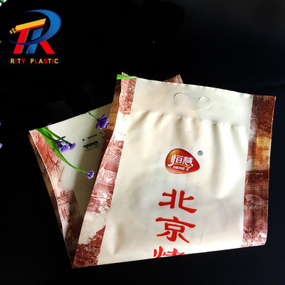 PA/PE vaccum plastic bag accordion pocket meat packaging bag vaccum bag with handle supplier