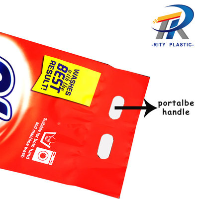 PA/PE White film washing powder packaging bag good  beautiful printing and laminate middle sealing bag supplier
