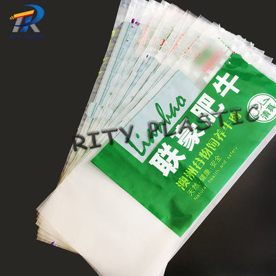 PE food packaging bag meat plastic bag 60mic transparent bag hot cutting sealing bag supplier