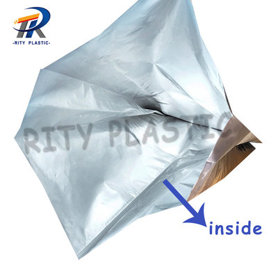 Custom Clear Silver Aluminum Foil Pouch Heat Seal Aluminum Foil Bags With Notch tear supplier