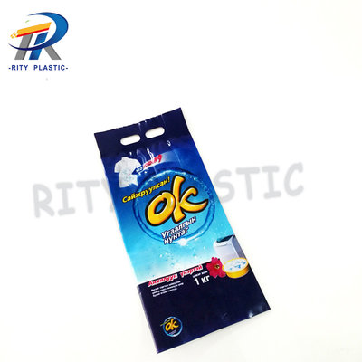 Customized printing Detergent washing powder plastic Bag with portable handle supplier