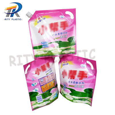 Manufacture Cusomized liquid Detergent Plastic Packaging Bag with spout nylon leak proof doypack supplier