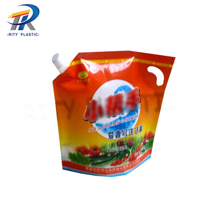 sand up pouch with spout portable hanlde 2L Liquid Detergent leak proof doypack supplier