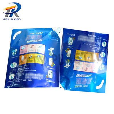 Factory Customized 2L Plastic Liquid Laundry Detergent Packaging Spout Bag supplier