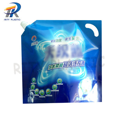 Stand up spout plastic washing liquid soap bag laundry detergent packaging supplier