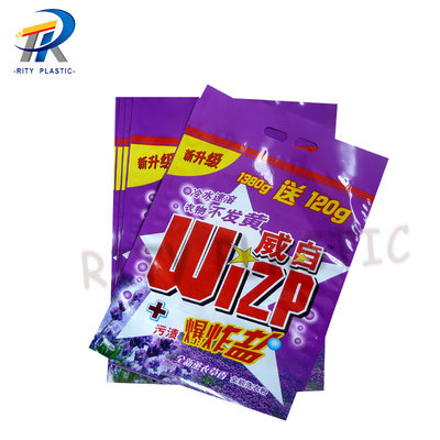 Daily Chemical washing powder plastic Packaging Bag powder Detergent with hang hole supplier