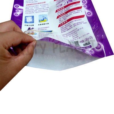 powder Detergent Packaging Plastic Bag with hang hole 80mic laminate detergent bag supplier