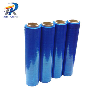 Plastic LLDPE Roll Stretch Film blue/black Hand PE Pallet Stretch  Wrap Film supplier