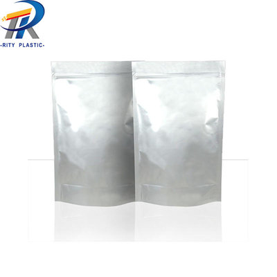 Side Gusset Flat Bottom silver mylar food Aluminum Foil bags ziplock aluminium doypack supplier