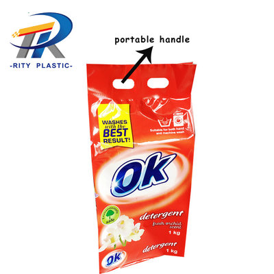 PA/PE White film washing powder packaging bag good  beautiful printing and laminate middle sealing bag supplier