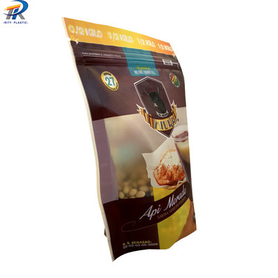 MOPP/CPP 100mic printing plastic bag Matte film looks superior quality stand up pouch with bottom flat zipper bag supplier