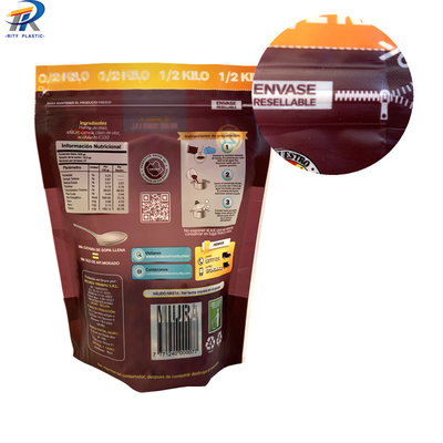 MOPP/CPP 100mic printing plastic bag Matte film looks superior quality stand up pouch with bottom flat zipper bag supplier