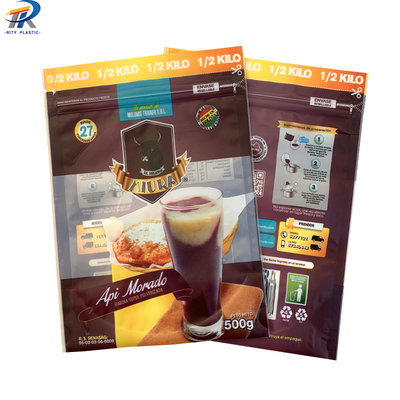MOPP/CPP 100mic printing plastic bag Matte film looks superior quality stand up pouch with bottom flat zipper bag supplier