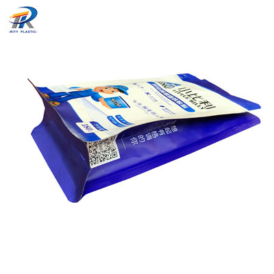 120mic industrial powder packaging bag 8-sides sealing bag PET/AL/PE  plastic bag with zipper supplier