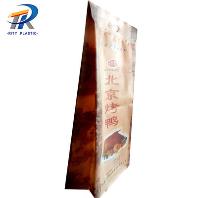 nylon vaccuum packaging bag for meat side gusset plastic bag with portable handle supplier