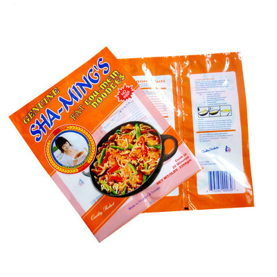 Fast food noodles packaging bag printing colors middle seal plastic bag for food supplier