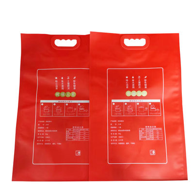 5kgs PA/PE rice packaging bag with portable handle vacuum printing plastic bag supplier