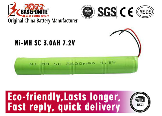 Cheap price 7.2V SC size 3.0AH NiMH rechargeable battery Industrial package