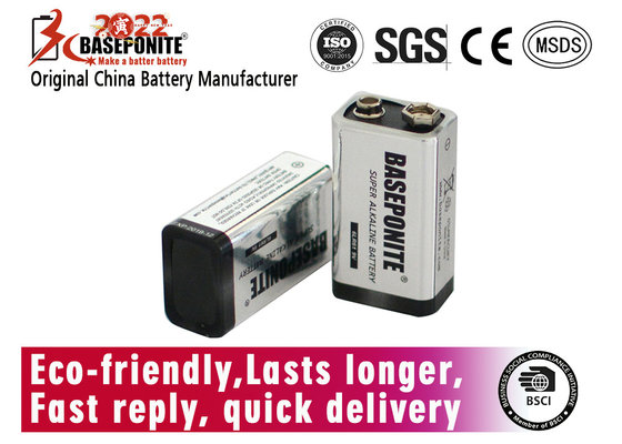 Baseponite Basics 8 Units Pack 9 Volt Performance All-Purpose Alkaline Batteries, 5-Year Shelf Life, industrial Package