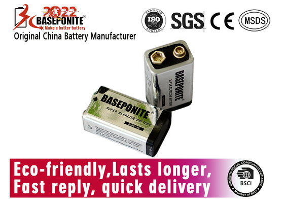 Baseponite Basics 8 Units Pack 9 Volt Performance All-Purpose Alkaline Batteries, 5-Year Shelf Life, industrial Package