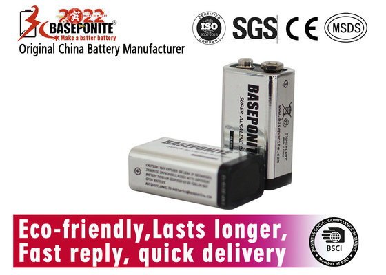 Baseponite Basics 8 Units Pack 9 Volt Performance All-Purpose Alkaline Batteries, 5-Year Shelf Life, industrial Package