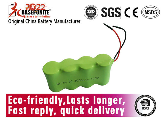 Top quality low and high temperature 4.8V 3.0AH SC size NiMH rechargeable battery for Emergency lights