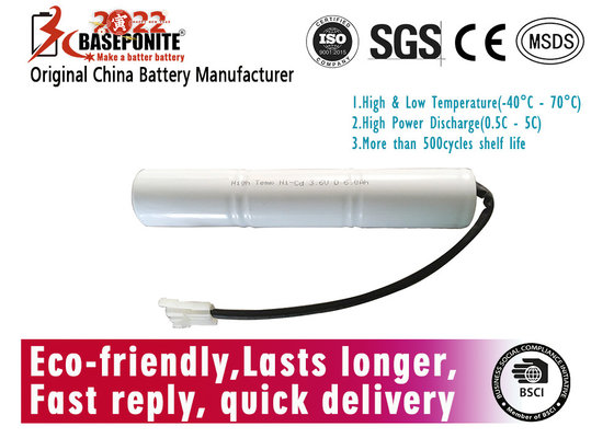 Emergency lights battery low and high temperature D size NiCd rechargeable battery