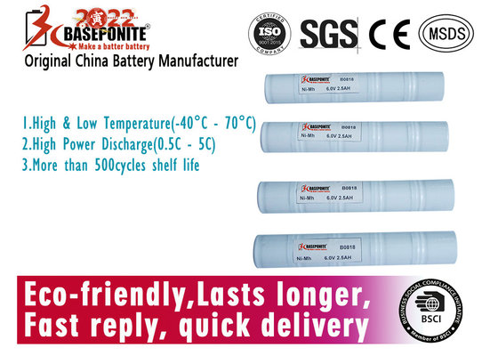 Emergency lights battery low and high temperature D size NiMH 6.0Volt rechargeable battery