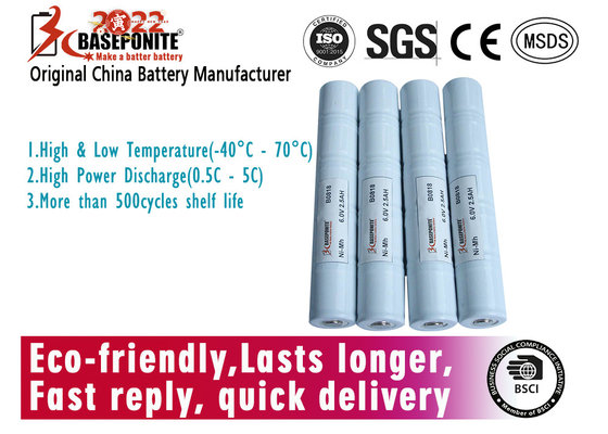 Emergency lights battery low and high temperature D size NiMH 6.0Volt rechargeable battery