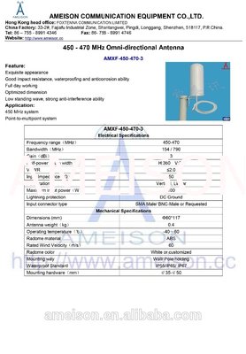 Omnidirectional Antenna for Signal Link Repeater Wireless Radio Communication
