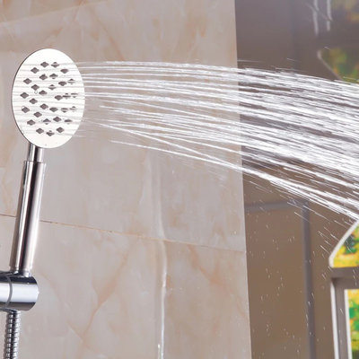 Bathroom Small Long Handled Shower Head Polished Low Pressure Removable