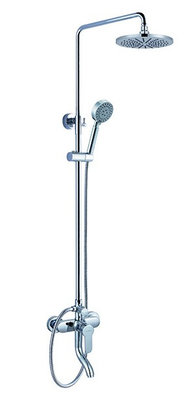 Adjustable Bath Shower Mixer Set With Slide Bar Floor Stand Thermostatic Exposed