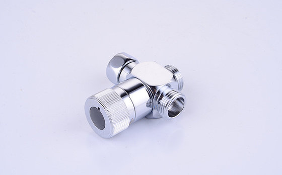 Chrome Plated Silver Shower Water Diverter Valve Three Way For Handshower
