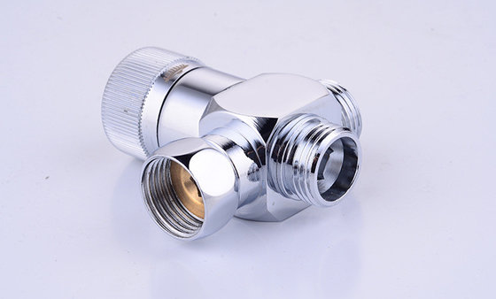 Chrome Plated Silver Shower Water Diverter Valve Three Way For Handshower