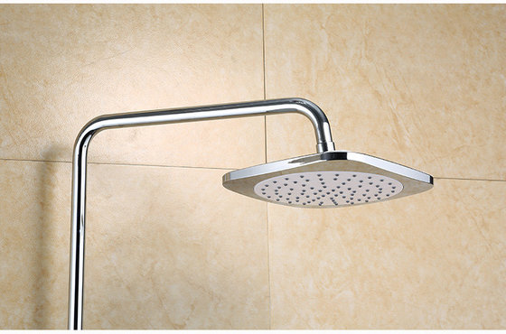 Eco Friendly Bathroom Exposed Shower Set , Square Showerhead And Faucet Sets